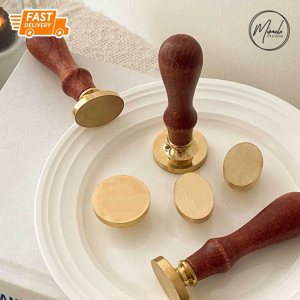 Wax Seal Stamp Plain seal wax set free Wooden Handle 火漆印章 空白 附送木质手柄 ...