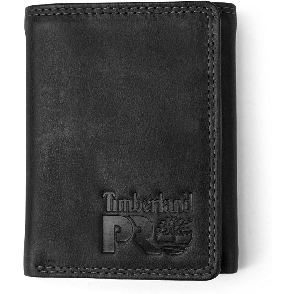 Timberland PRO Men's RFID Leather Trifold Wallet with ID Window ...