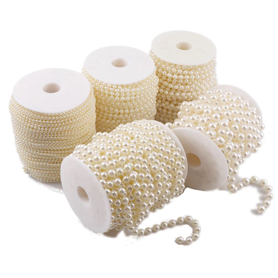 1 roll 4/6/8/10mm Imitation Pearl Beads Line Chain Trim pearls for ...