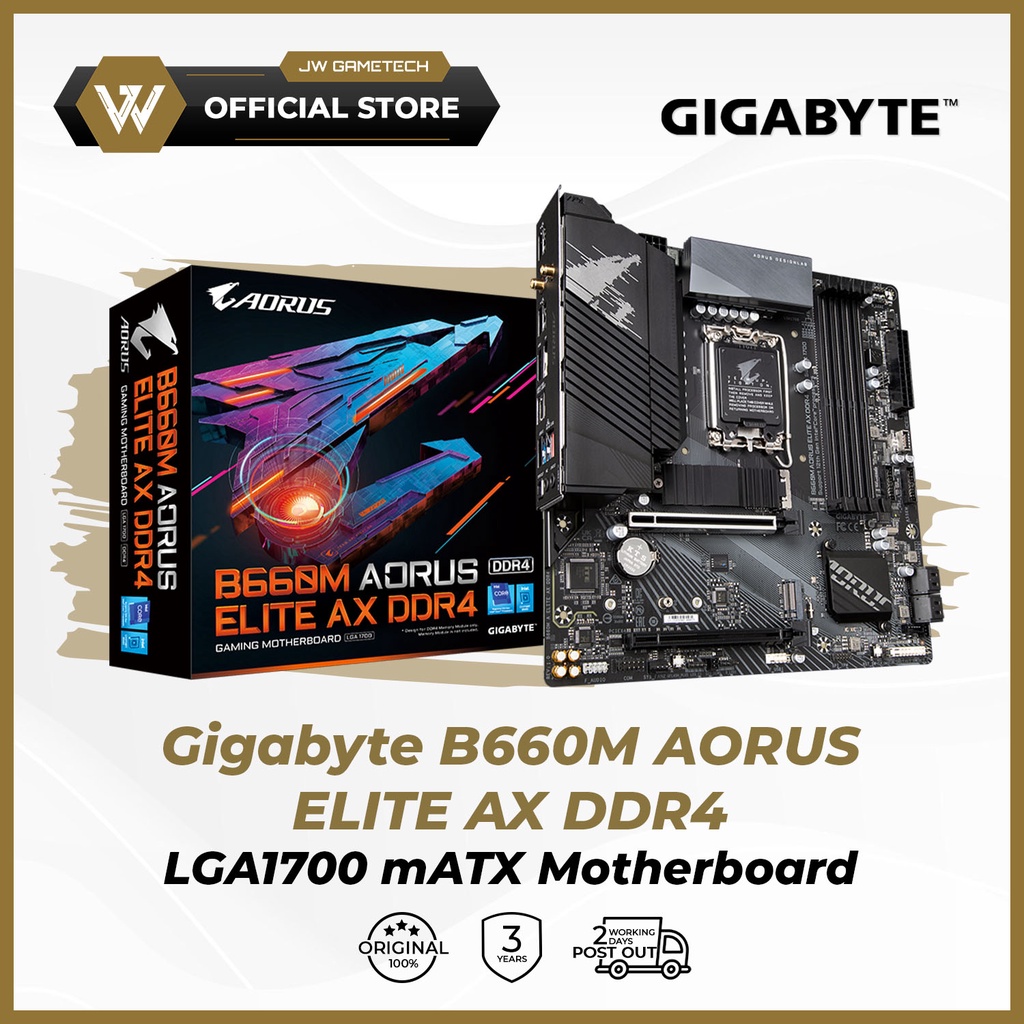 Gigabyte B660M AORUS ELITE AX DDR4 LGA1700 mATX Motherboard | Shopee Malaysia