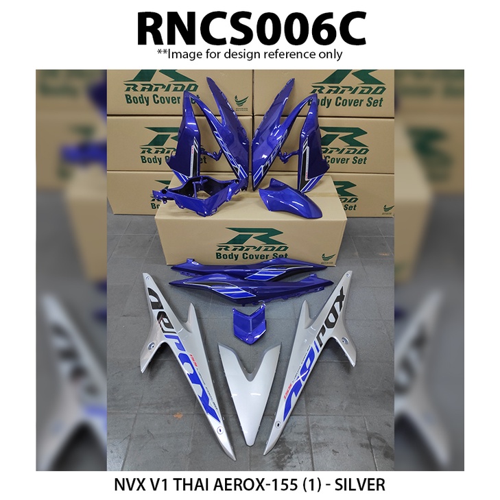 Rapido Cover Set Assembly NVX V1 Thai Aerox-155 (1) (Sticker Tanam ...