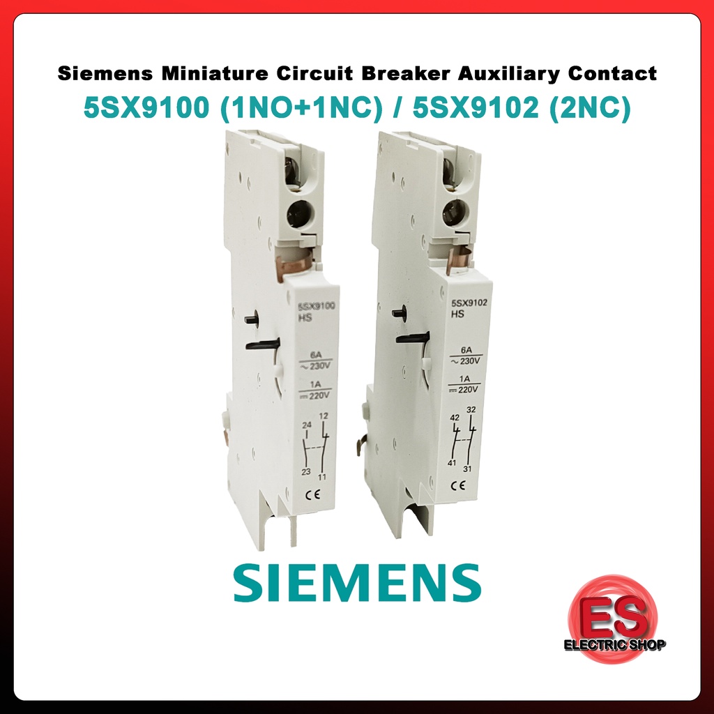 Siemens Miniature Circuit Breaker Auxiliary Contact, 1NO+1NC / 2NC ...
