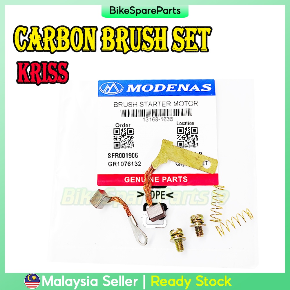 MODENAS KRISS CARBON BRUSH SET STARTER STATER STATOR CARBON | Shopee ...