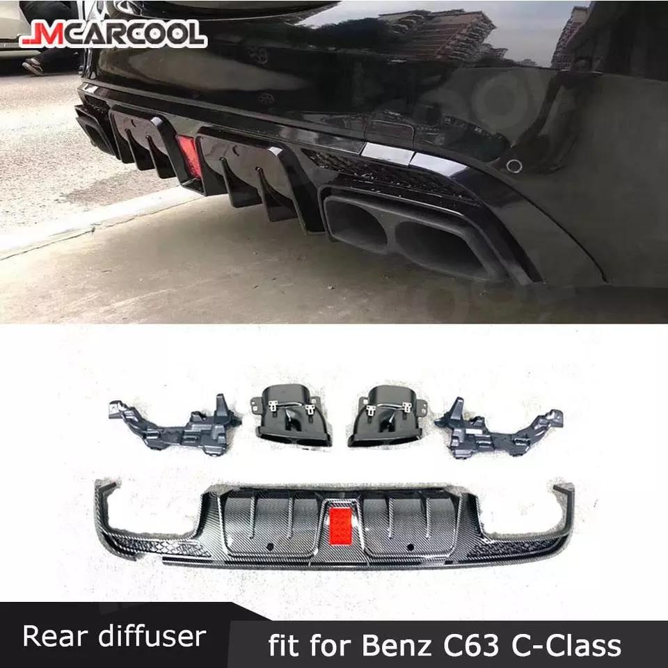 ABS Material Rear Bumper Lip Diffuser Led Light with Exhaust Tips for ...