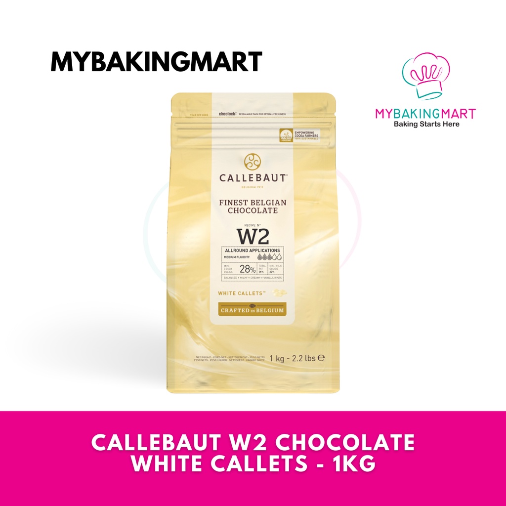 Callebaut W2 White Chocolate 28% 1 Kg Callets - Original Packaging ...
