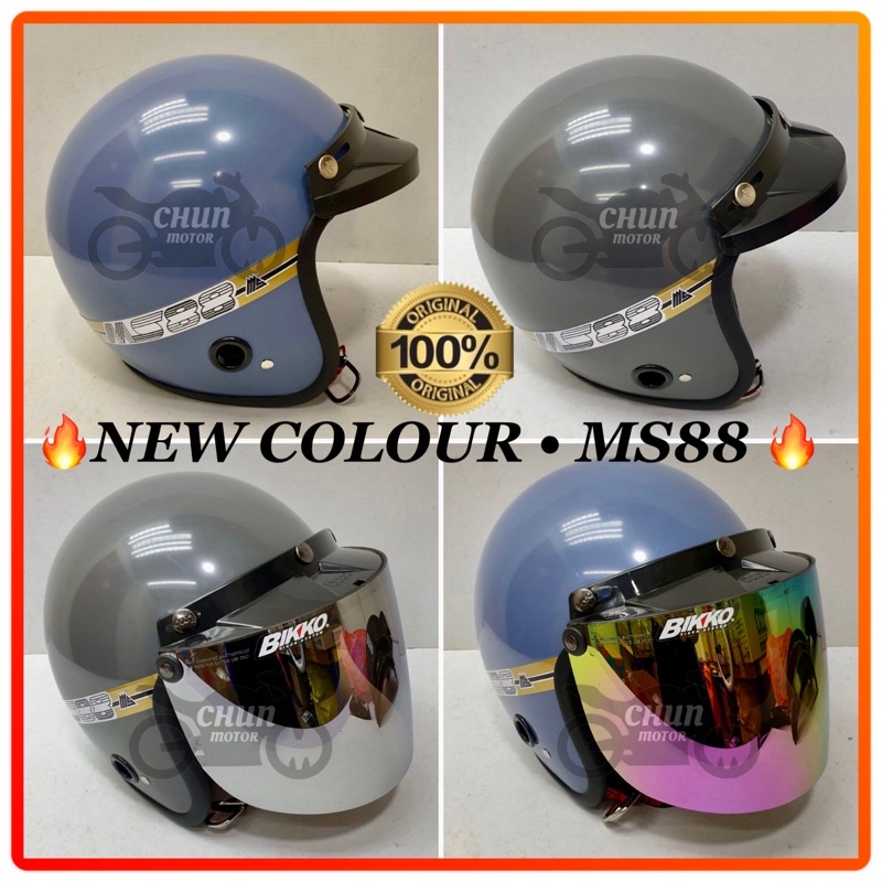 MS88 Helmet New Colour Nano Blue & Nano Grey Helmet MS88 / Topi Murah ...