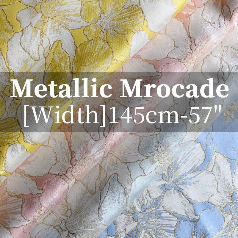 High quality Soft brocade with metallic moldings and a floral pattern ...