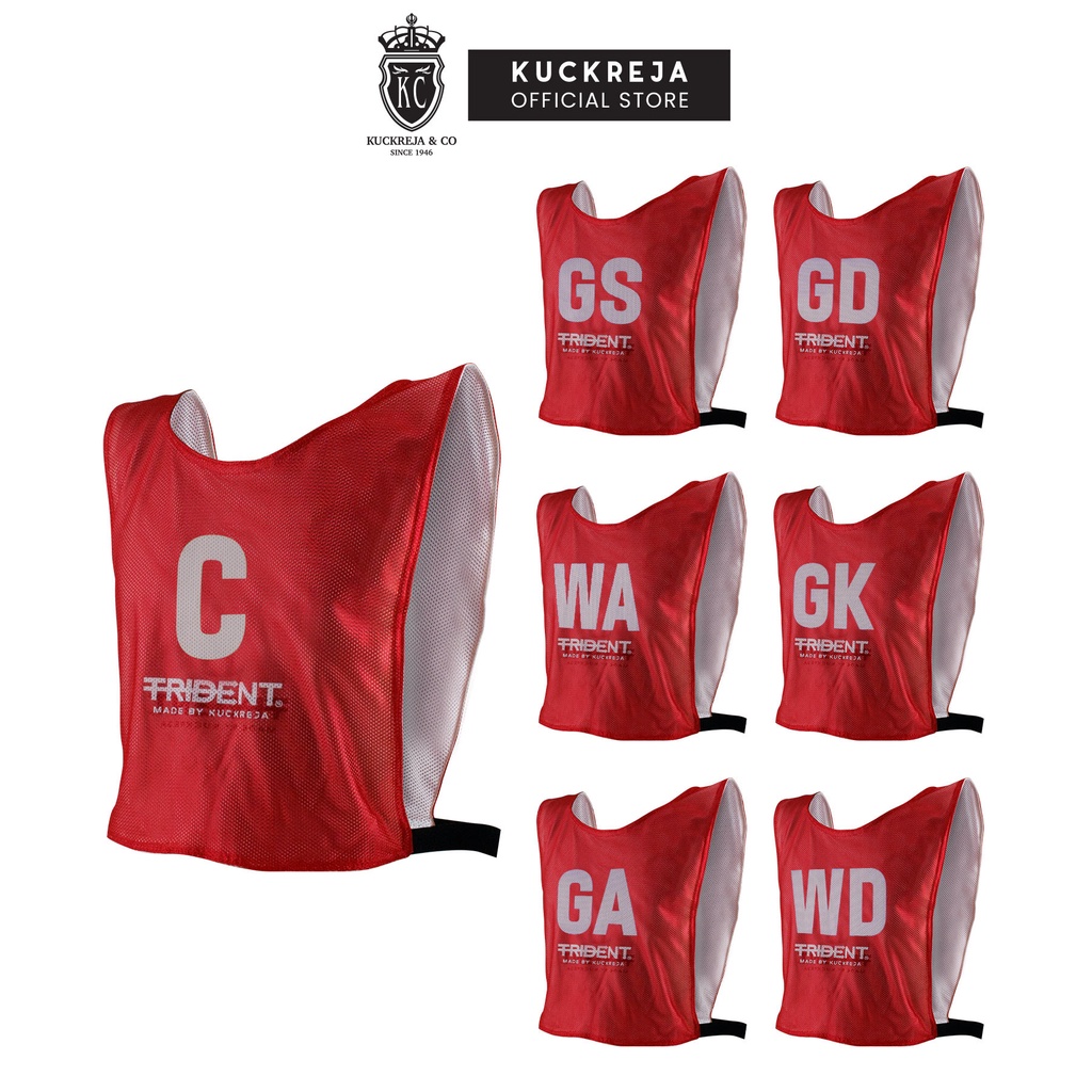 Trident Reversible Netball Bibs Set - Red/White (Senior) | Shopee Malaysia