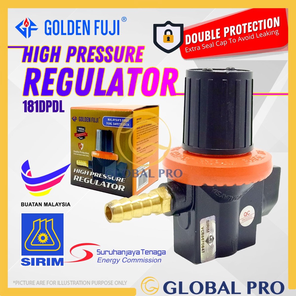 [SIRIM] GOLDEN FUJI DUAL SAFETY LOCK HIGH PRESSURE Gas Regulator Kepala ...