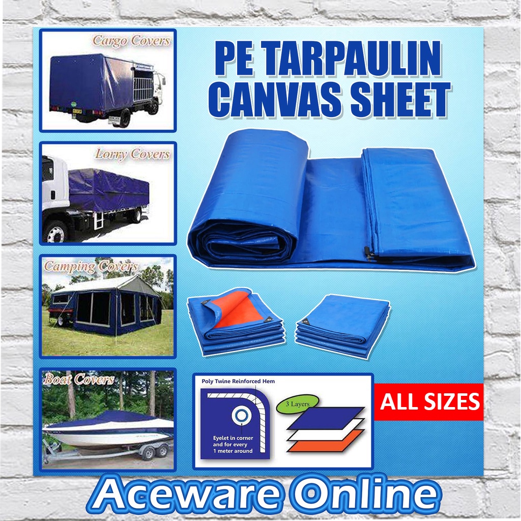 Multipurpose Waterproof PE Tarpaulin Canvas Ground Sheet Truck Cover ...