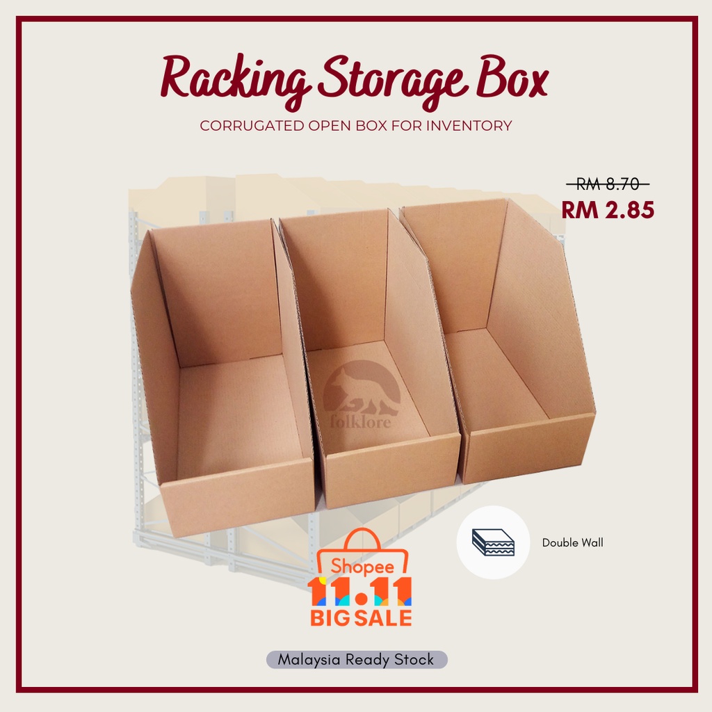 Racking Storage Box Corrugated Cardboard Paper Self Locking Bins Tray ...