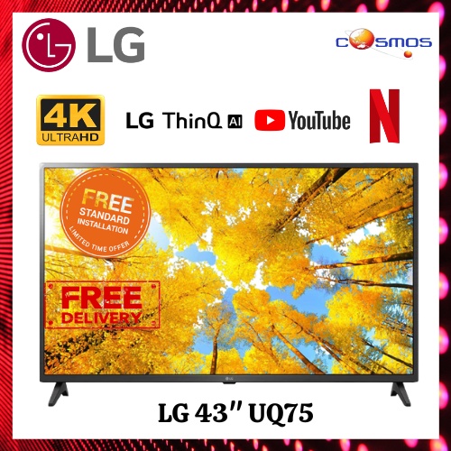 LG 43 inch UQ75 Series 4K Smart UHD TV with AI ThinQ® (2022) 43UQ7550 ...