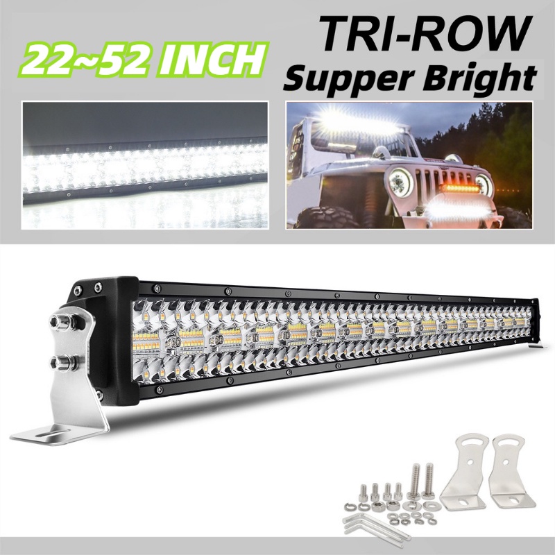12D Straight lights Bar TRI-ROW 22'' 32" 42" 50" 52" Led Light Bar Dual ...