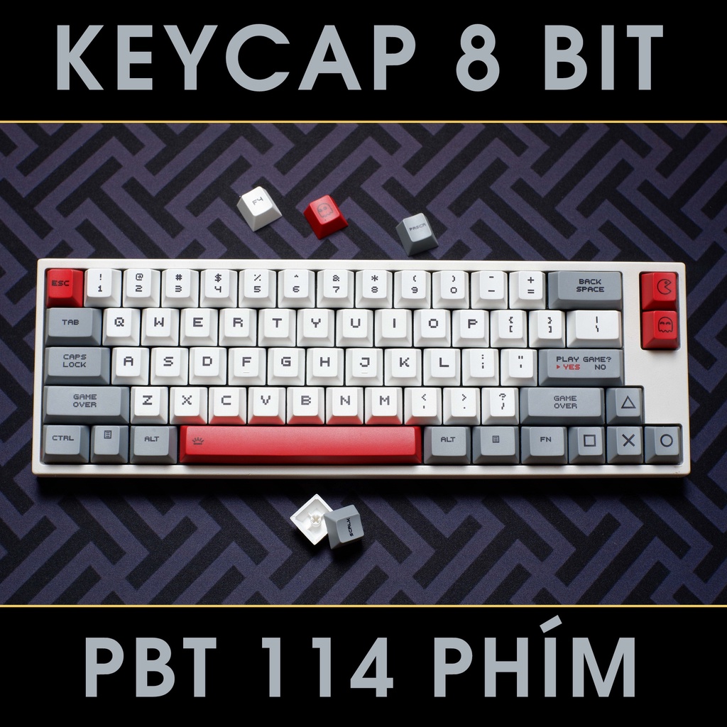 Retro 8 BIT Thick PBT Dyesub 114 Cherry Profile Keys for EZPC ...