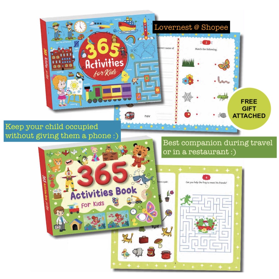 LOVERNEST 365 Activities Book for Kids Travel in Car Colouring Dot-to ...