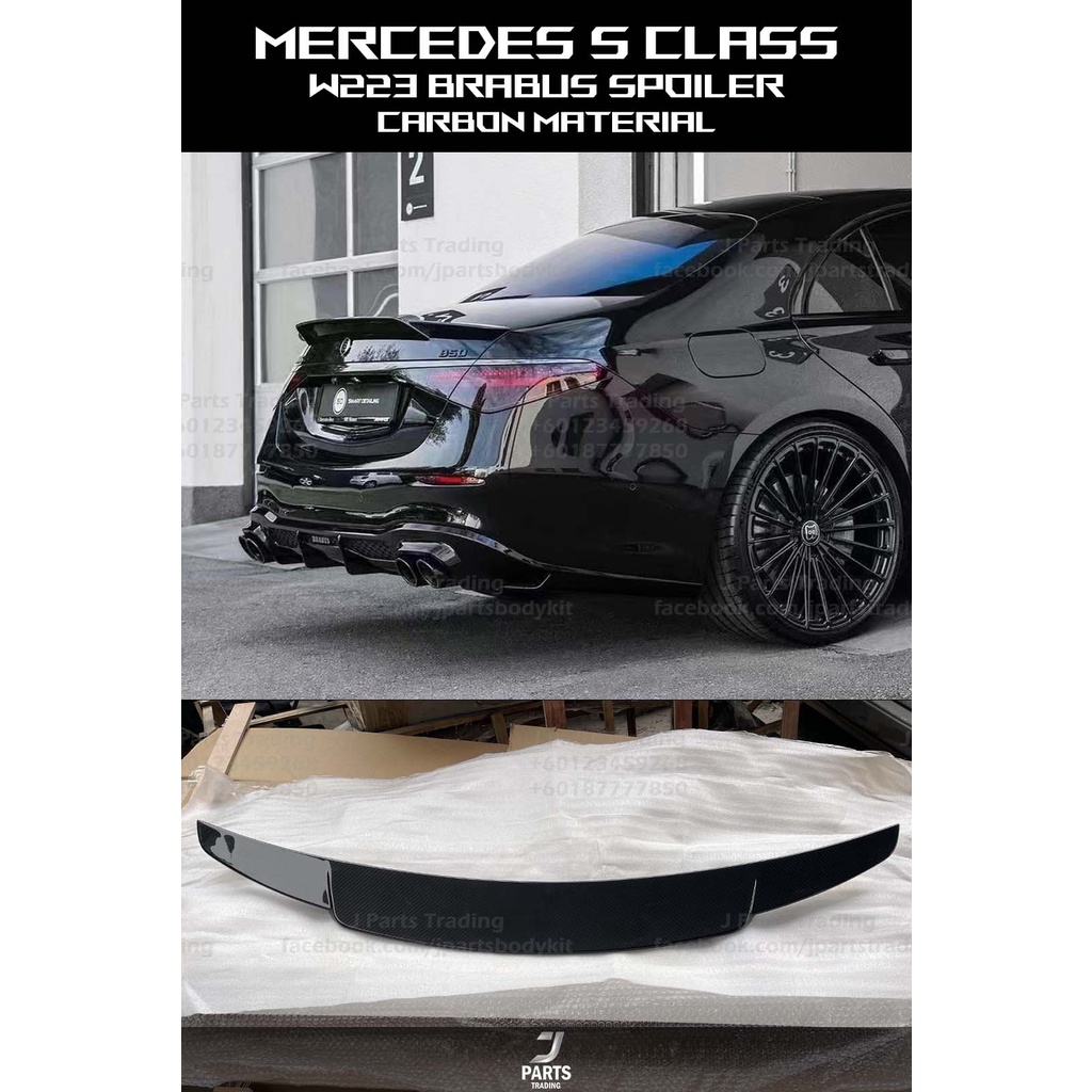 Mercedes S Class w223 Brabus Spoiler Bonnet Lips Rear Spoiler s580e s580 s680 s500 s480 s450 ...