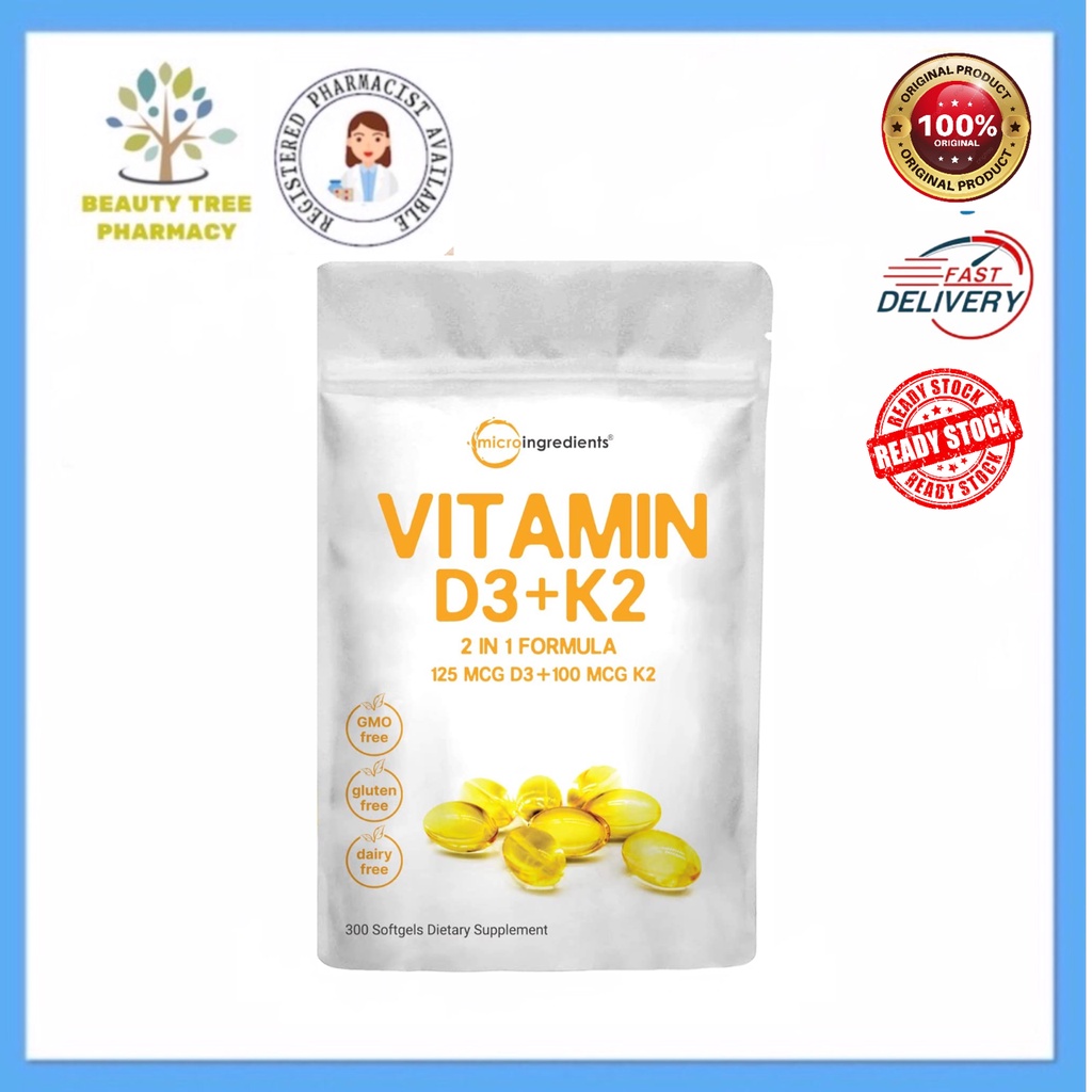 Micro Ingredients Vitamin D3 5000iu Plus K2 Immune Vitamin Complex With 0577