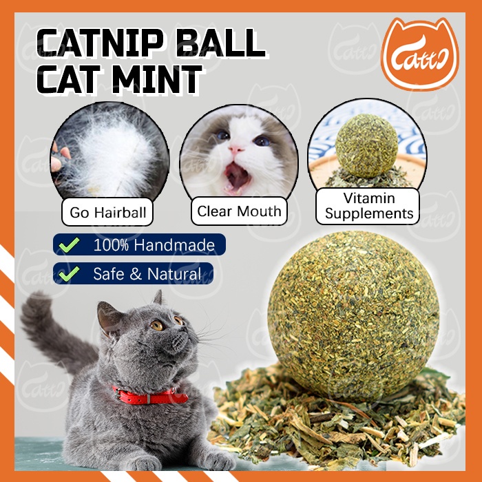 CATTO Catnip Ball Catmint Cat Nip Happy Cat Treats Pet Natural ...