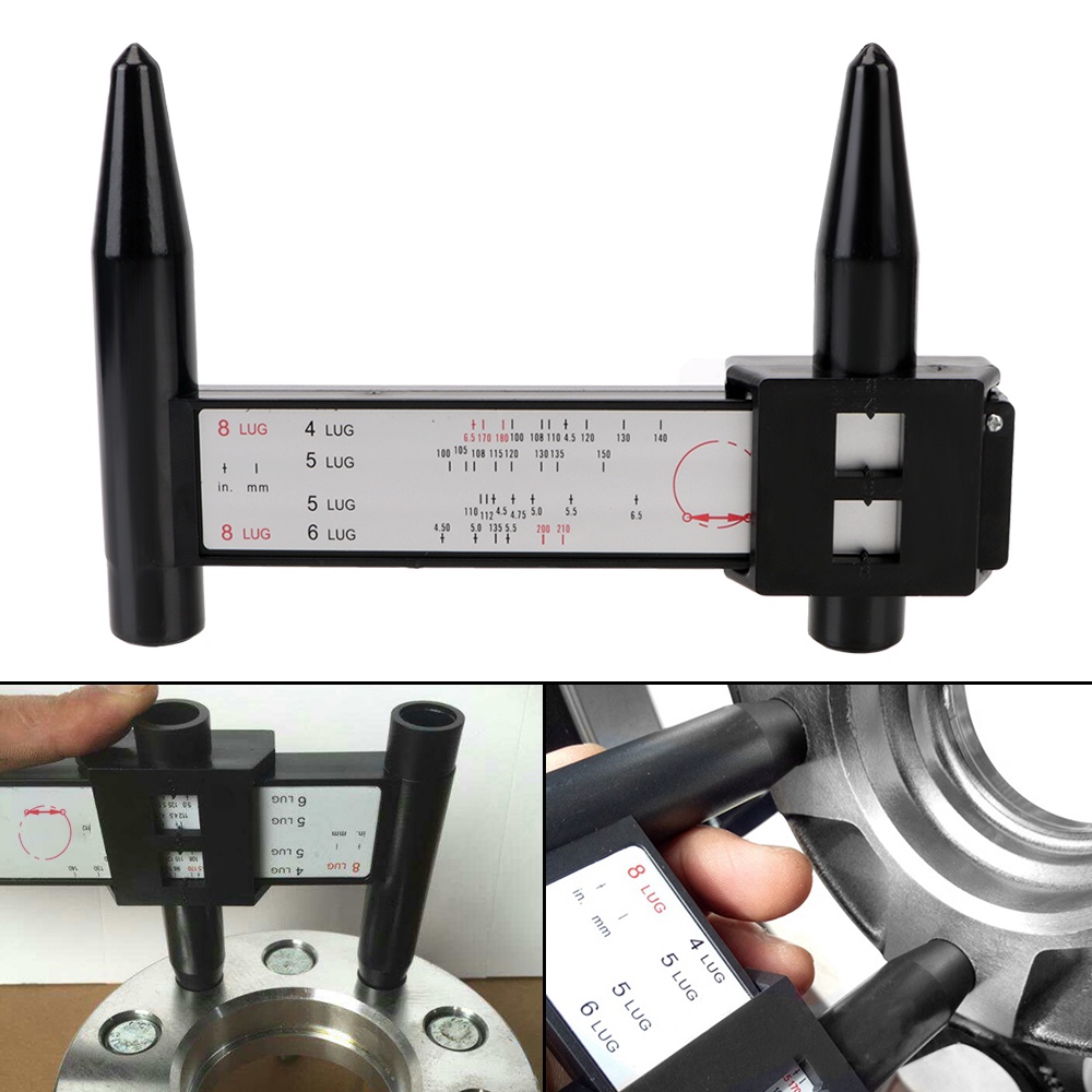 Black PCD caliper Hole distance measuring tool Wheel Rim Bolt Pattern ...