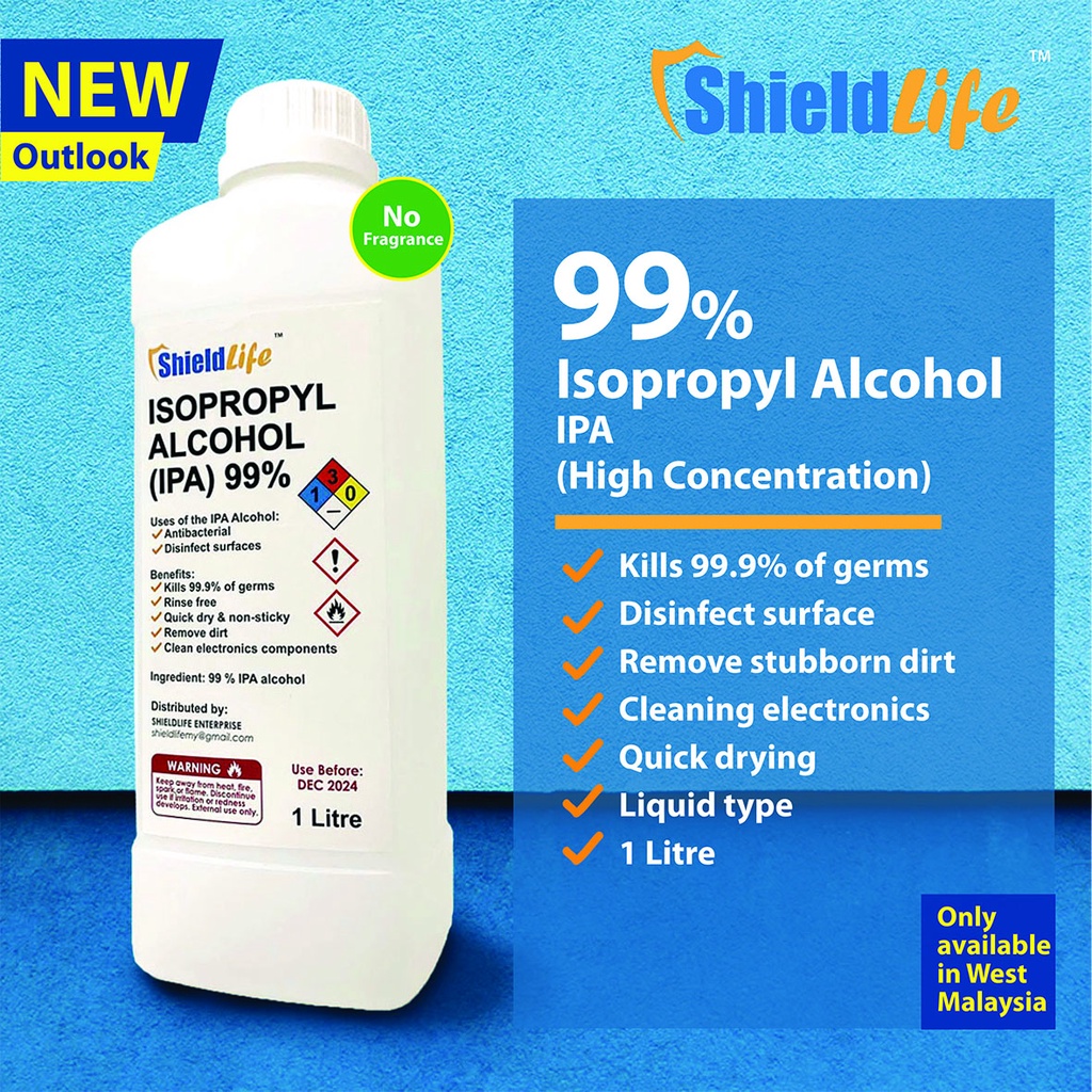 Isopropyl Alcohol - IPA 99% 1 Litre - Sanitizer (Ready Stock) | Shopee Malaysia