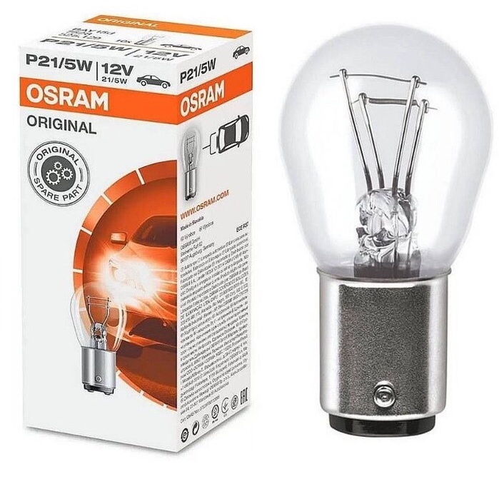 Genuine Osram Original P21W 12V 21W BA15s Bulbs 10 pcs (1141-7506) SIGNAL (1016-7528) BRAKE ...