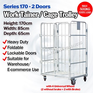 Work Tainer 2 DOORS Trolley Logistic Warehouse Picking Portable Cage ...