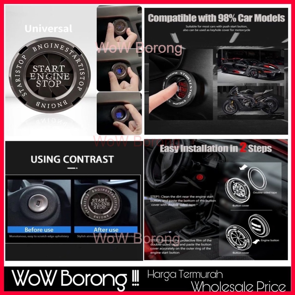 [NEW!] Auto Car Engine Spin Push Start Stop Button Cover Proton Perodua ...