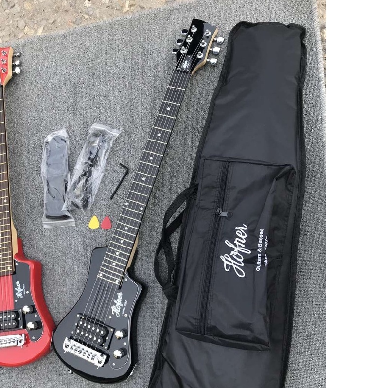 Original Hofner Travel Mini Electric guitar Black Red Blue Colour With ...