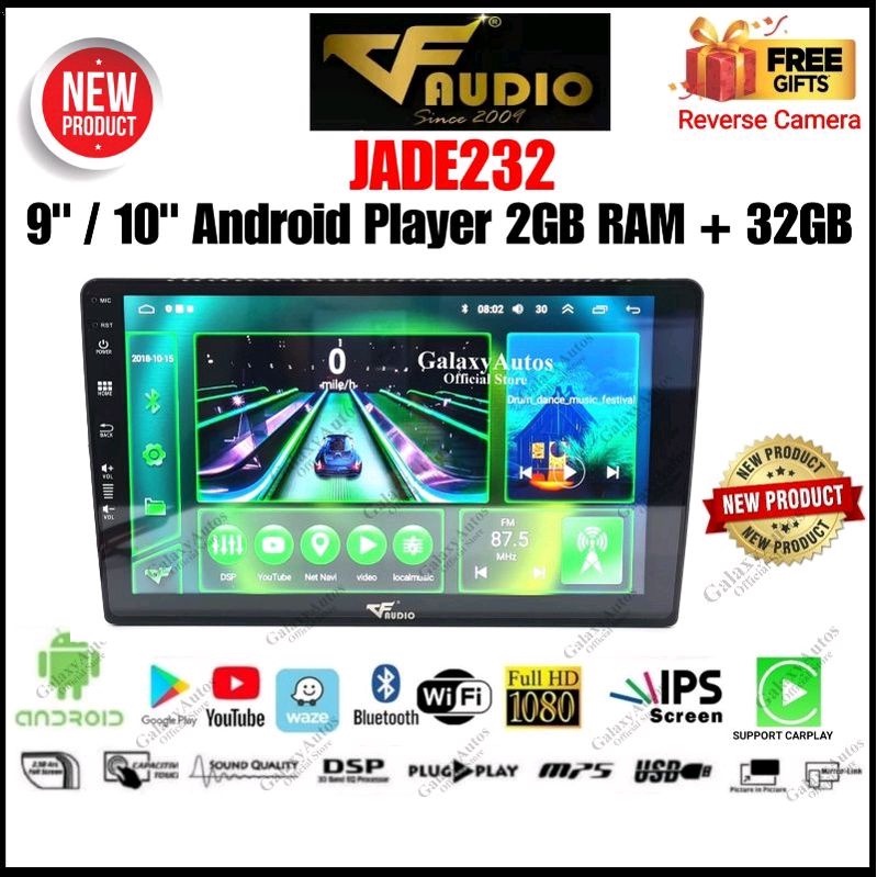 Vf Audio Android Player Jade232 9" 10" DSP IPS 2Ram32GB Free Reverse ...