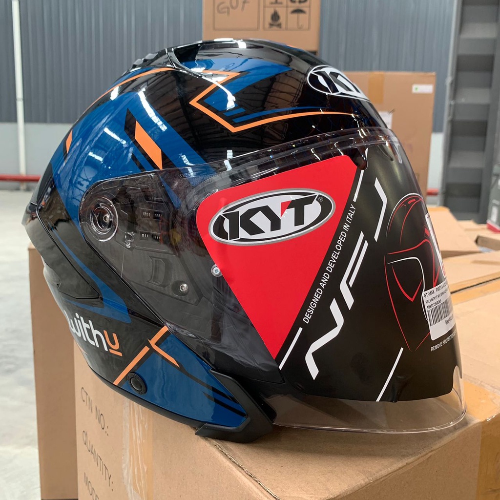 ORIGINALNFJ OPEN FACE KYT MOTOR GP EDITION 2022 DOUBLE VISOR HELMET ...
