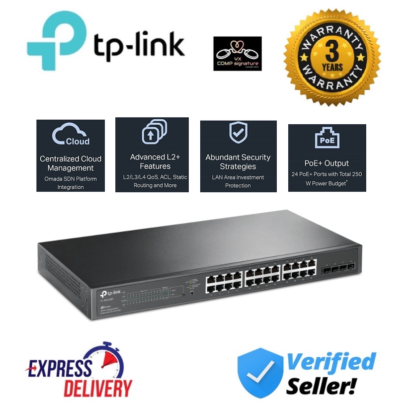 TP-Link TL-SG2428P JetStream 28-Port Gigabit Smart Switch with 24-Port ...