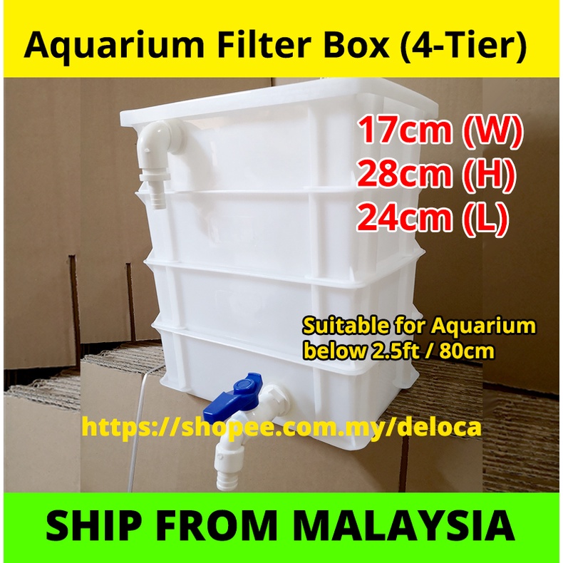 Aquarium Filter Box 4-Layers for Small Aquarium Filteration Box Fish ...