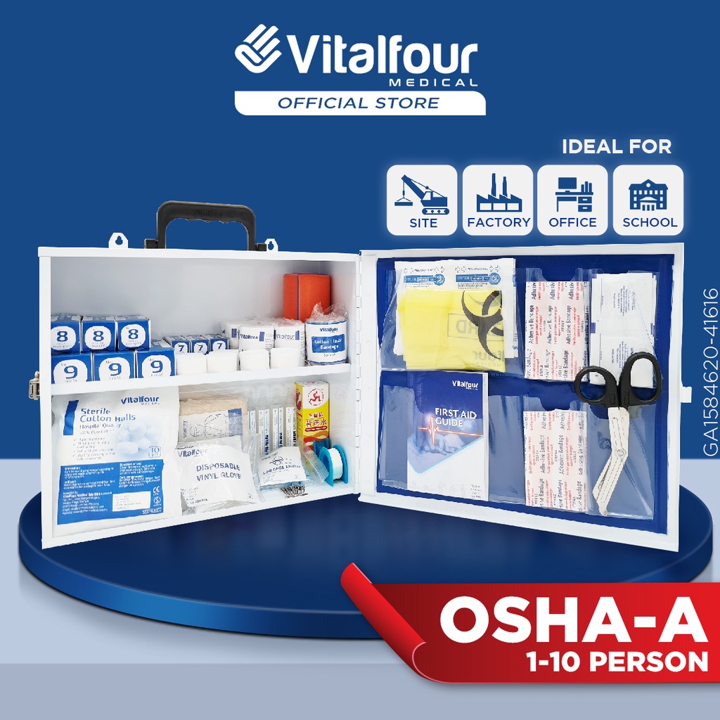 OSHA Workplace First Aid Kit by DOSH (BOX A,B,C) VitalFour Peti ...