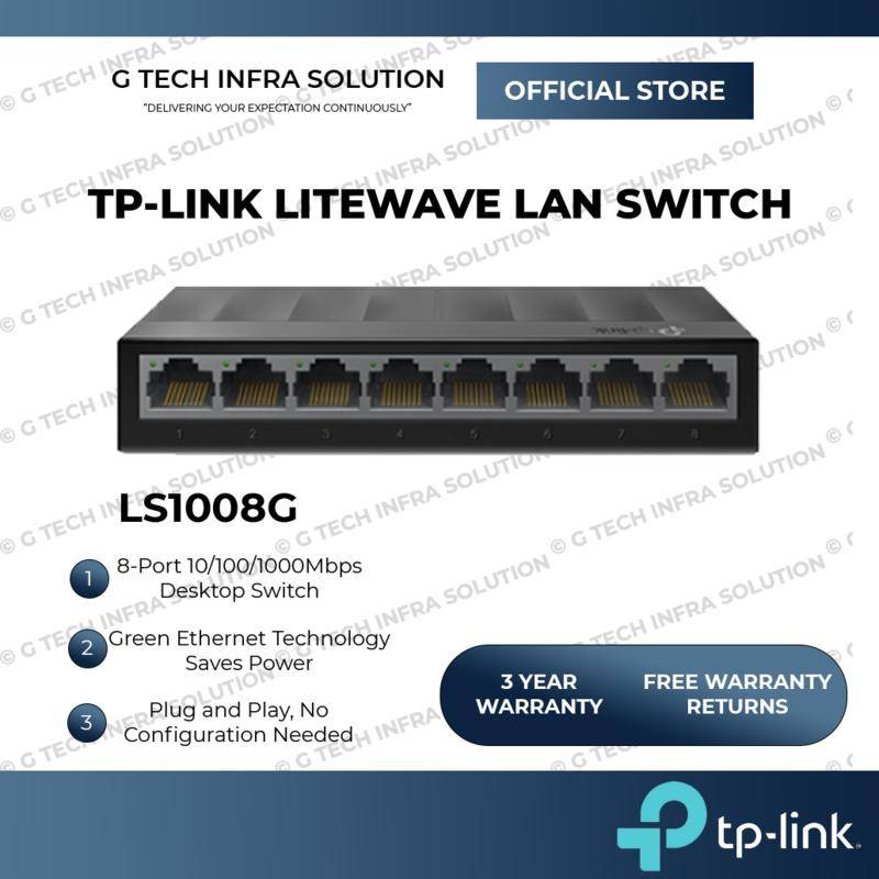 TP-Link LiteWave LAN Switch LS1008G/LS1005G 8/5-Port Gigabit 10/100/1000Mbps Desktop Network ...