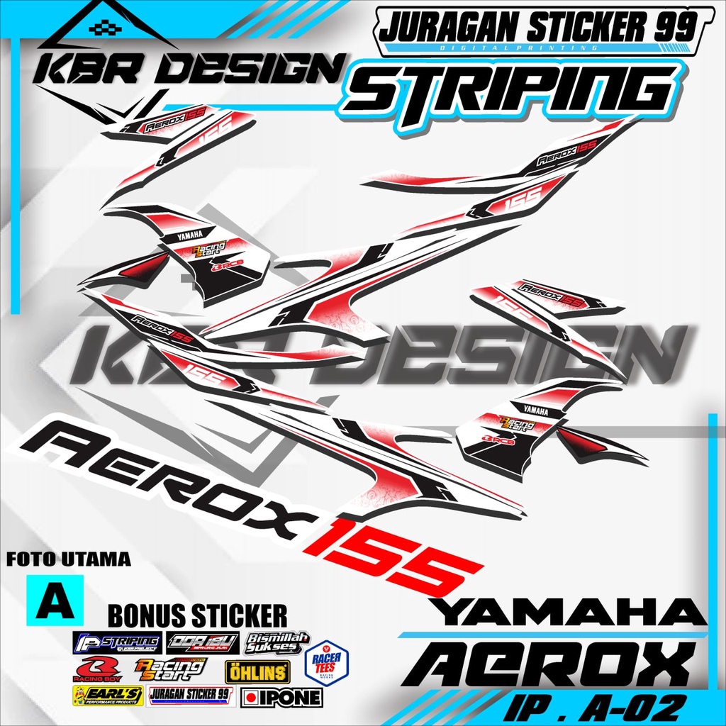 Aerox 155 STRIPING STICKER - YAMAHA AEROX 155 IP A.02 STRIPING STICKER ...