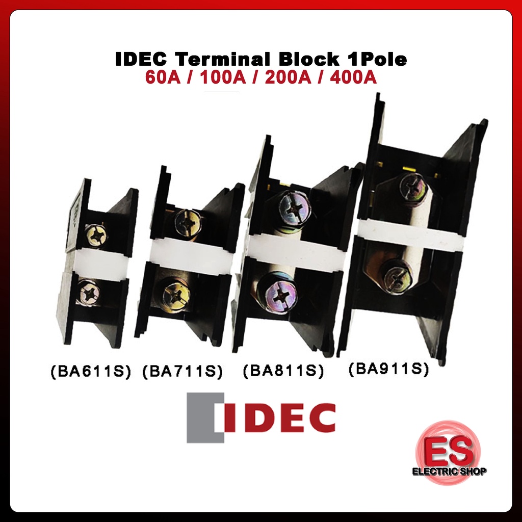 IDEC Terminal Block, 1P, 60A / 100A / 200A / 400A ( BA611S / BA711S ...