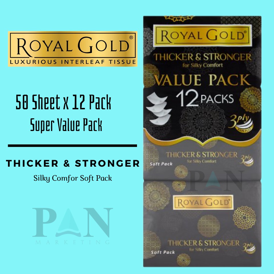 [Ready Stock] Royal Gold Tissue 3 Ply ( 50 Sheet x 12pkt) Thicker and ...