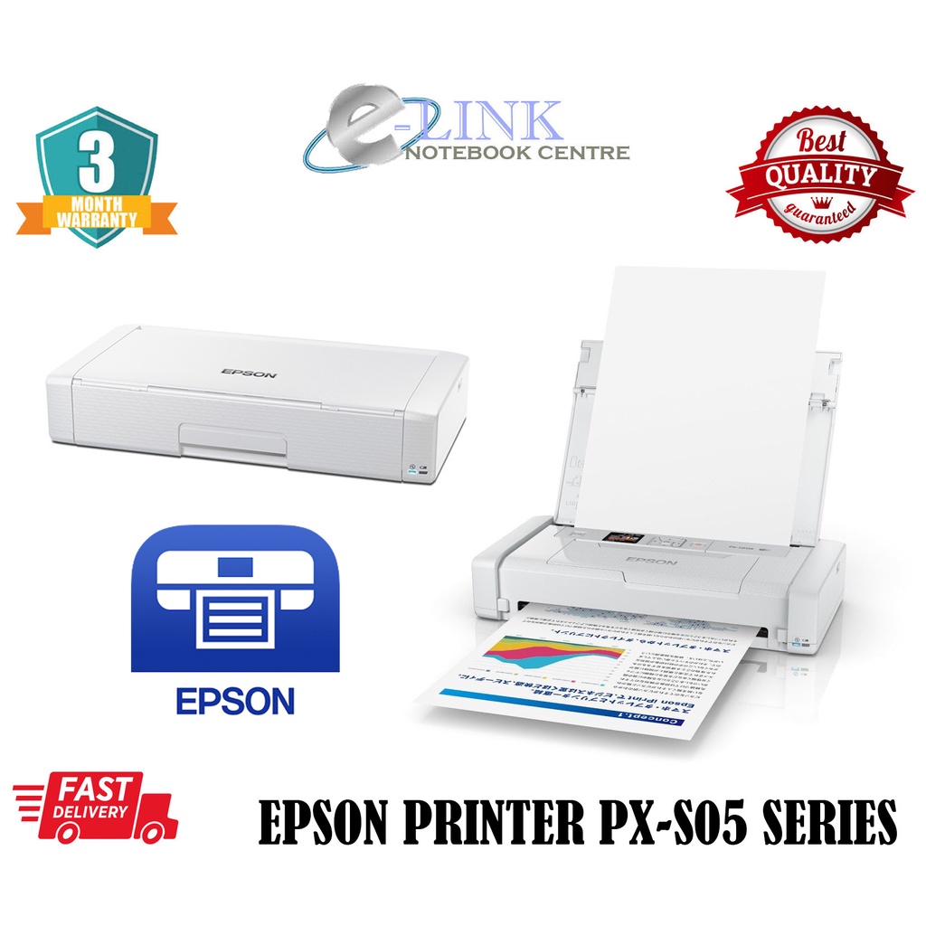 ( Epson Mobile Printer Refurbished ) PX-S05 A4 Mobile Inkjet Wireless Smartphone Print Wi-Fi ...