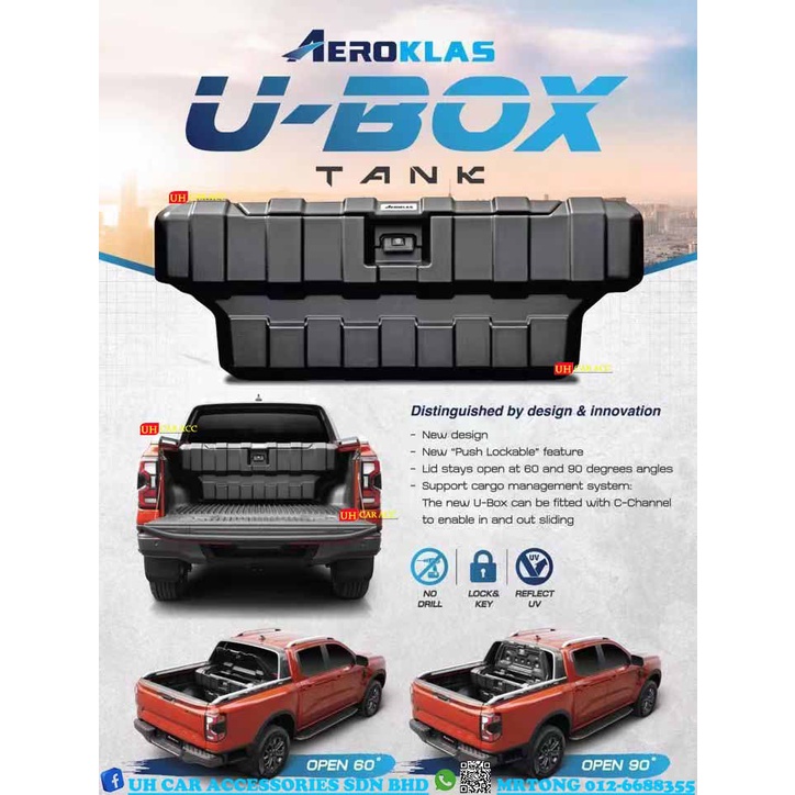 FORD RANGER ISUZU DMAX NAVARA HILUX BT50 AEROKLAS UTILITY TOOL BOX ...