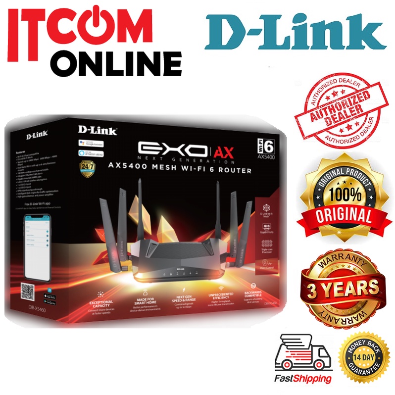 D-LINK WIFI 6 DUALBAND AX5400 GIGABIT ROUTER (DIR-X5460) | Shopee Malaysia