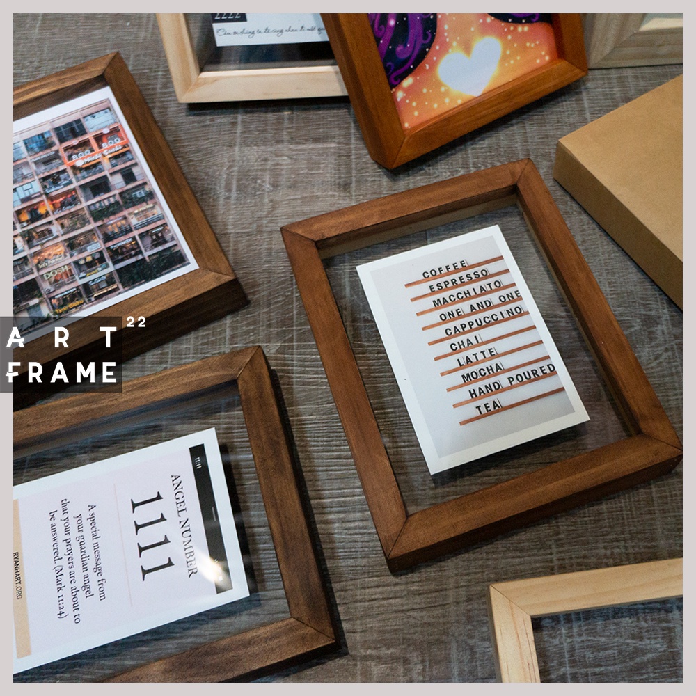 Desktop photo frame size 15x20cm, transparent glass laminated picture ...