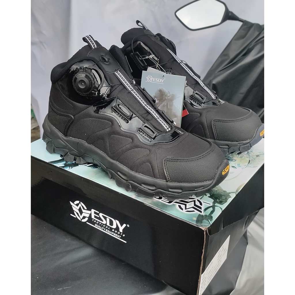 HITAM Esdy Black Shoes Imported Swivel Straps | Shopee Malaysia