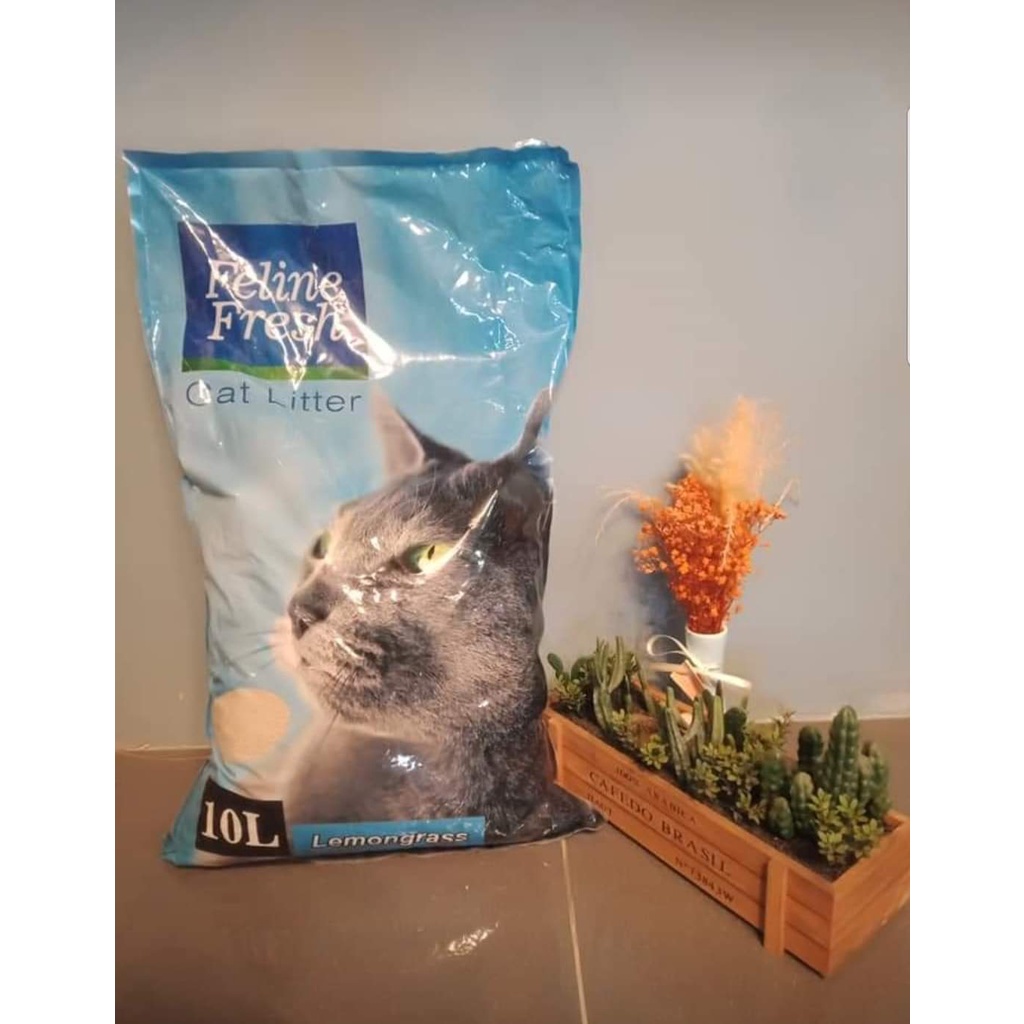 Feline Fresh Cat Litter Sand Lemon Grass Scent 10L (8kg) | Shopee Malaysia
