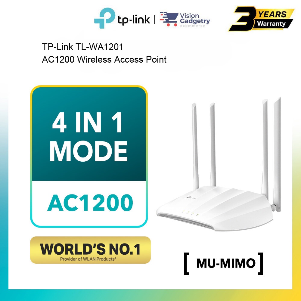 TP-Link TL-WA1201 AC1200 Dual Band Wireless Access Point Range Extender ...