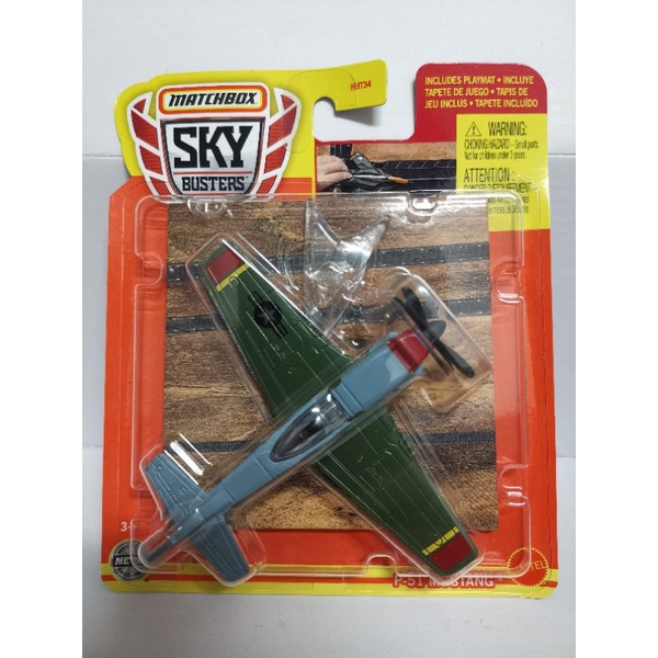 Matchbox sky busters P51 Mustang shark mouth plane Fighter jet ww2 ...