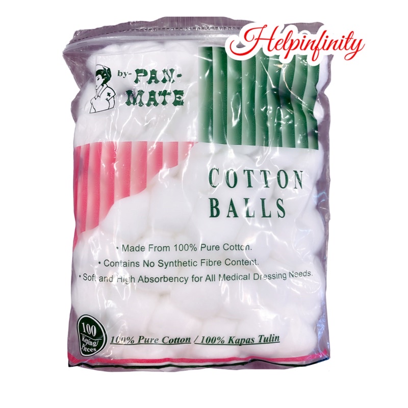 Pan-mate 100% Pure Cotton Balls 100s | Shopee Malaysia