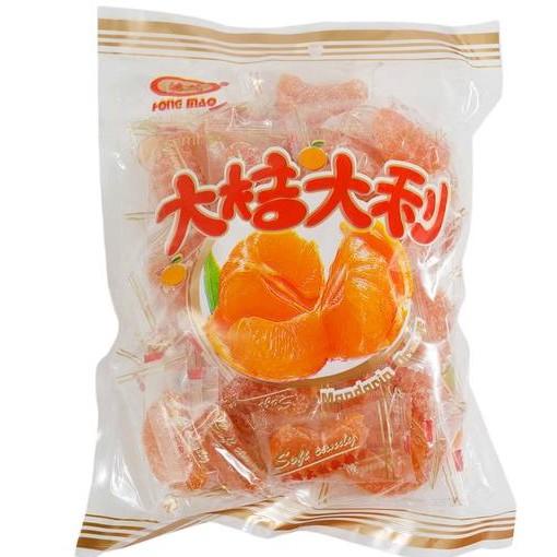 CNY Candy 新年糖果 大吉大利 软糖 / 香橙果糖 柑形状 / (鸿茂) Hong Mao Mandarin orange gummy ...