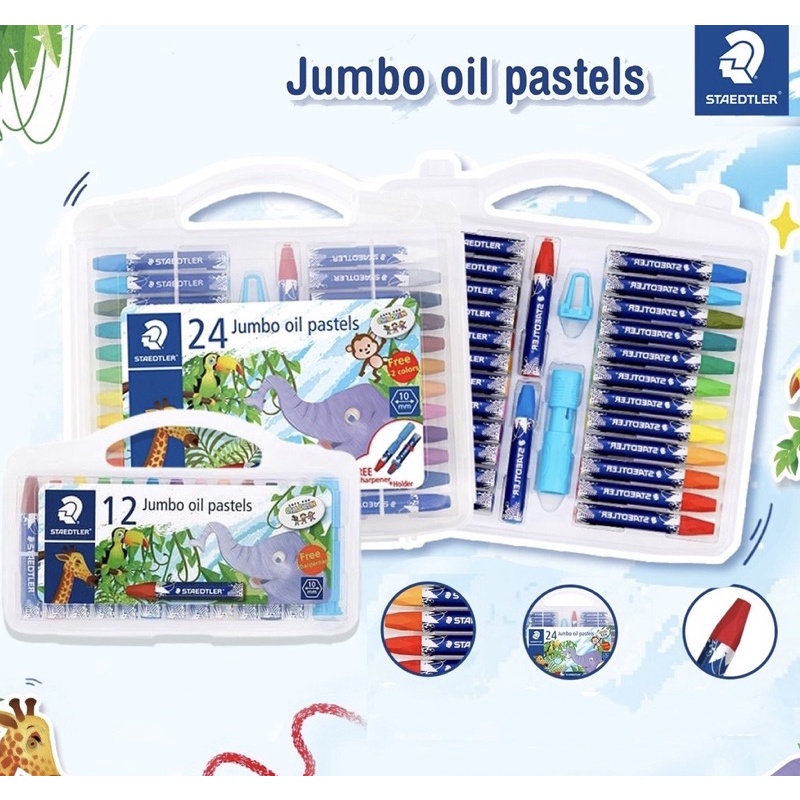 Staedtler Jumbo Oil Pastels 12 colour / 24 Colour Oil Pastel / Crayon ...