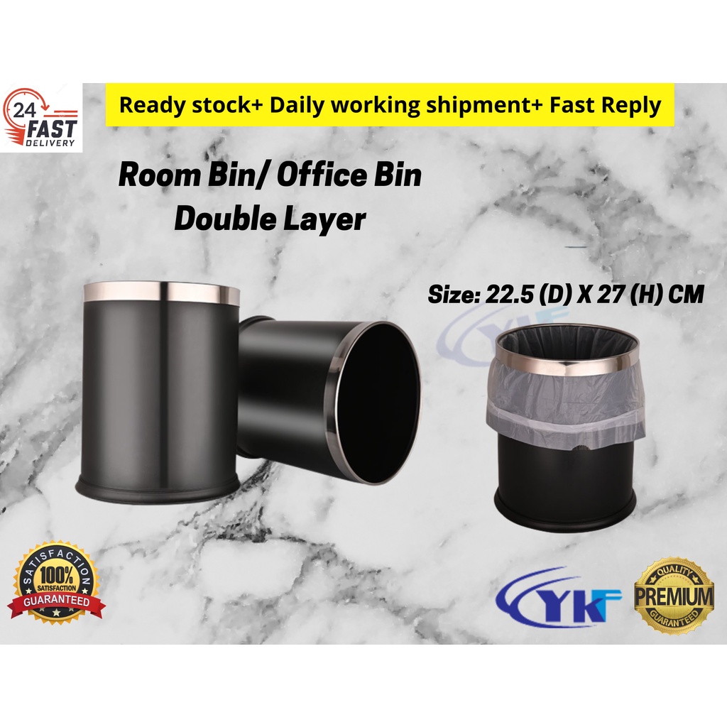 YKF Room Bin / Office Bin Double Layer Bin ABS & Stainless Steel Bin ...