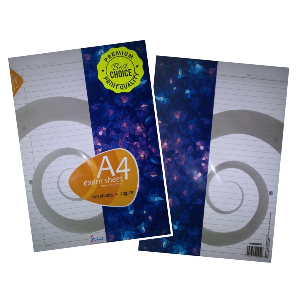100SHEETS 70GSM BROAD OR NARROW LINE EXAM SHEET / TEST PAPER / FOOLSCAP ...